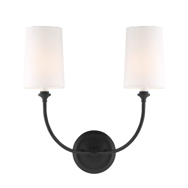 Crystorama Libby Langdon For Crystorama Sylvan 1 Light Black Forged Sconce in , 2 Light ...